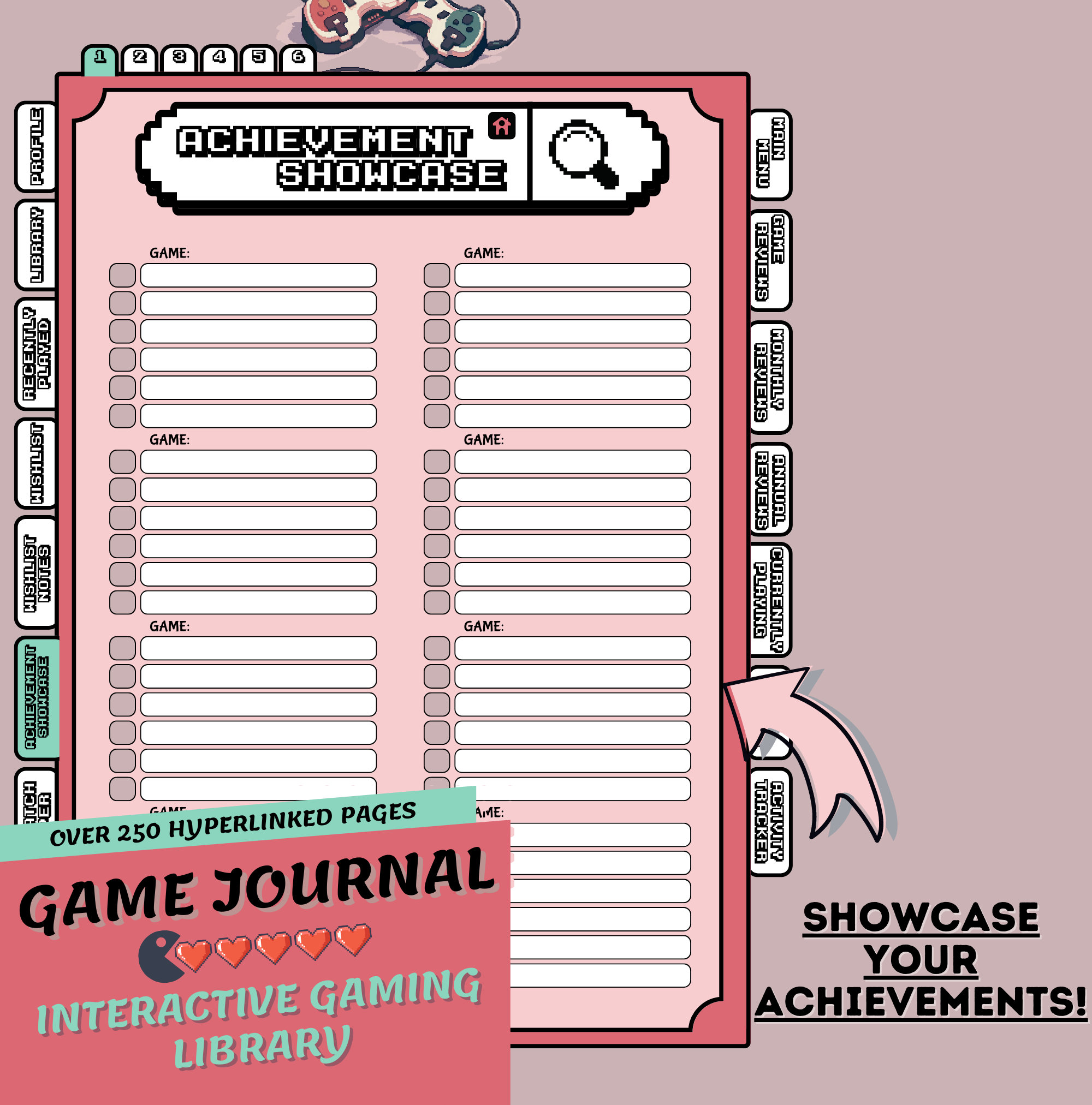 Video Game Notebook Journal Birthday Gift for Gamer Cute Pastel RPG ...