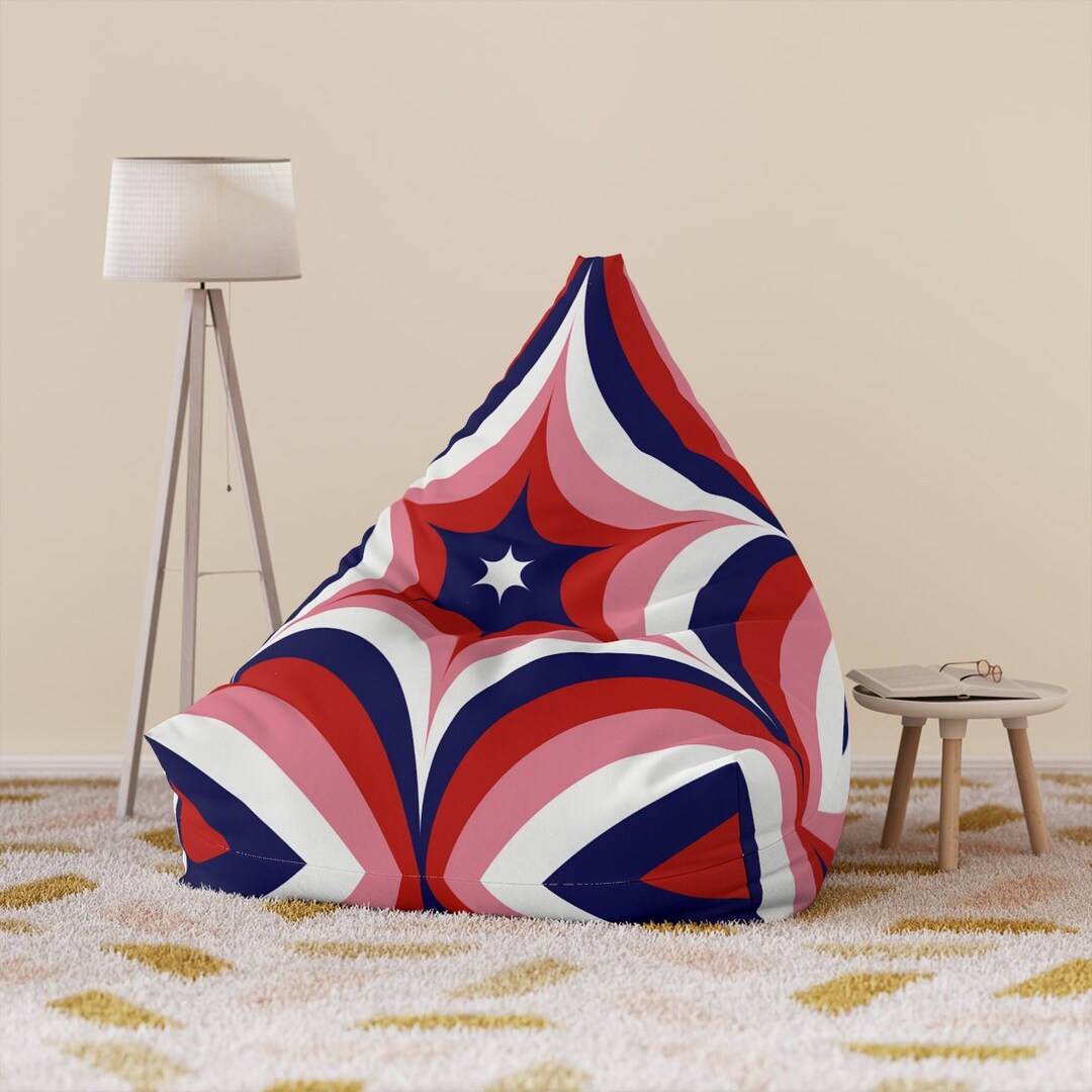Psychedelic Retro Bean Bag Chair Cover Groovy Star Beanbag - Etsy