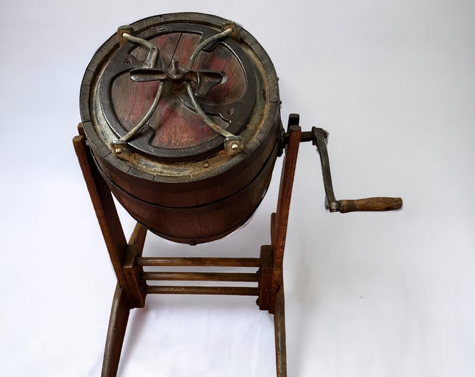 Antique Amish Barrel Butter Churn on Stand (rustic, Farmhouse, Cottage ...