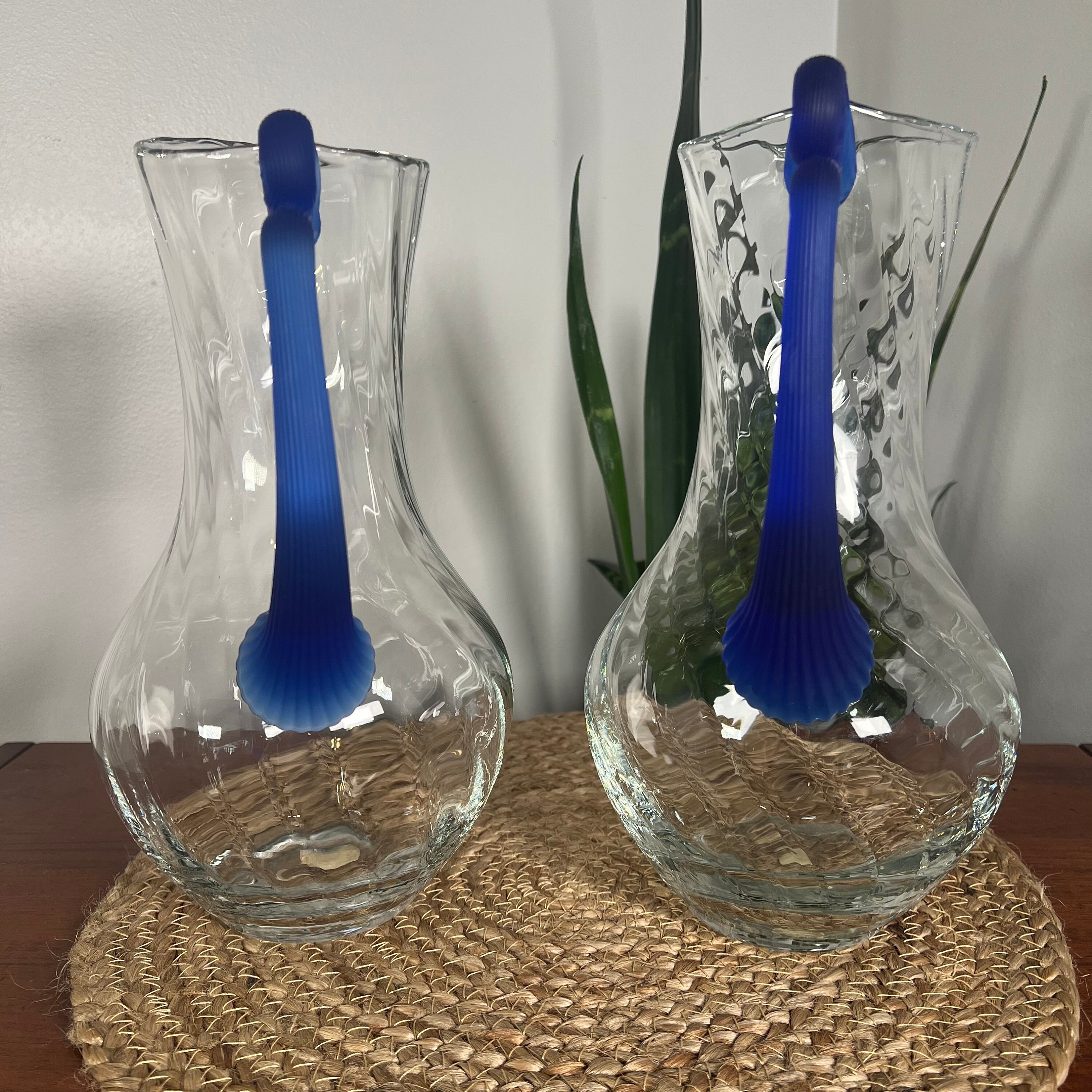 Vintage Romanian Glass Optic Swirl Pitcher, Handblown - Etsy