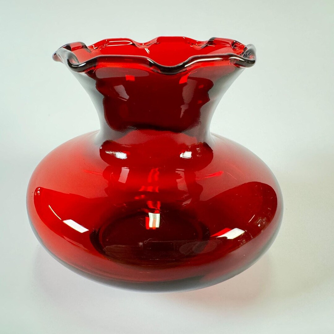 Vintage Royal Ruby Red Glass Bud Vase by Anchor Hocking - Etsy