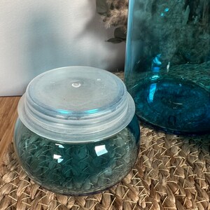 Vintage Aqua Blue Bubble Lid Apothecary Jars Made in Belgium - Etsy