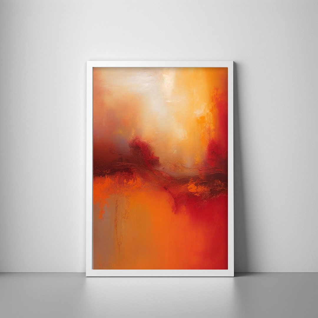 Red & Orange Abstract Printable Wall Art | Vibrant Abstract Wall Decor ...