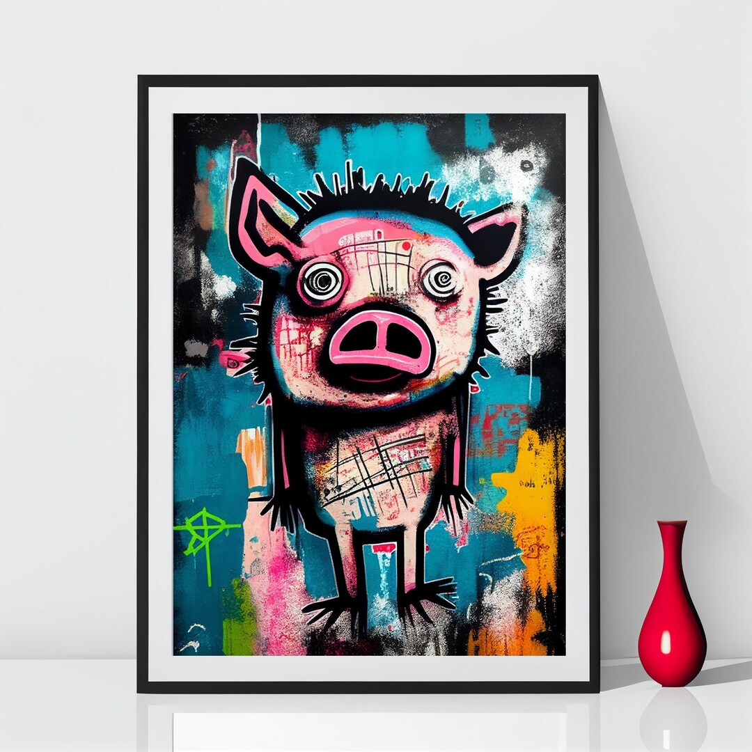 Graffiti Style Abstract Pig Printable Wall Art Pig Urban Modern Art ...