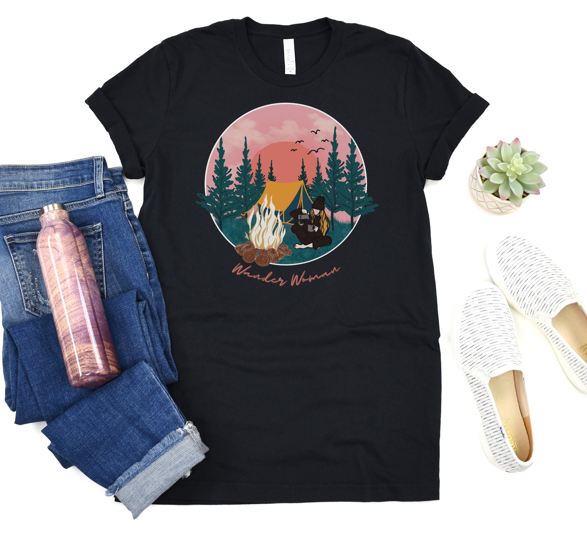 Adventure Shirt, Wander Woman Tenting, Gift for Her, Outdoor T-shirt ...
