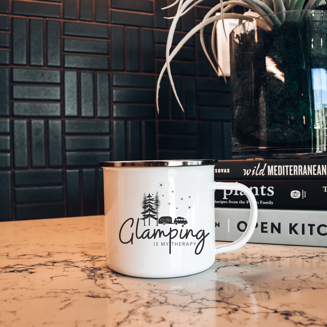 Adventure Outdoors Enamel Camping Coffee Mug, Glamping is My Therapy ...