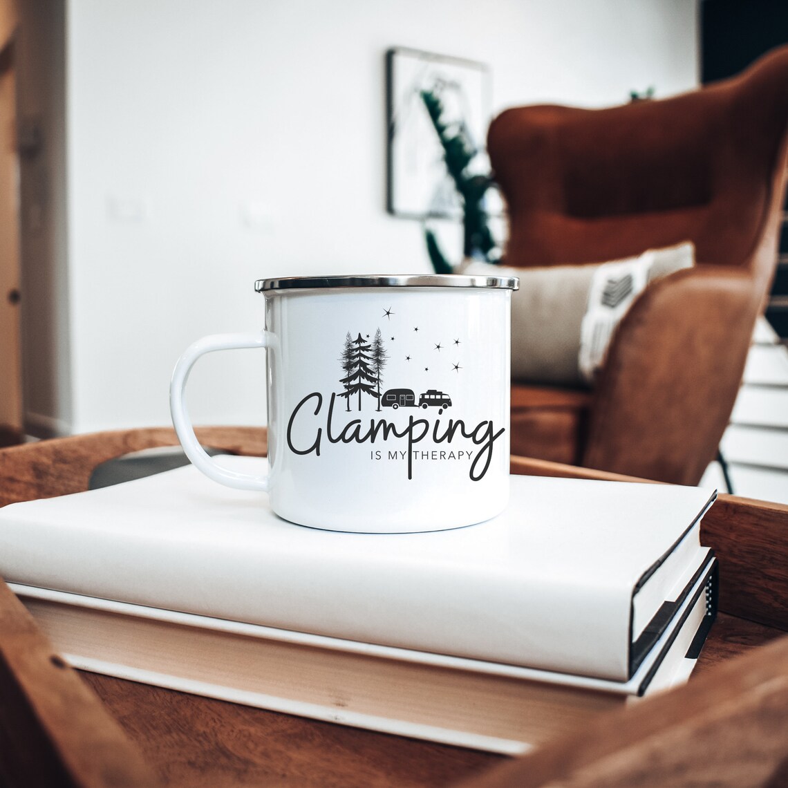 Adventure Outdoors Enamel Camping Coffee Mug, Glamping is My Therapy ...