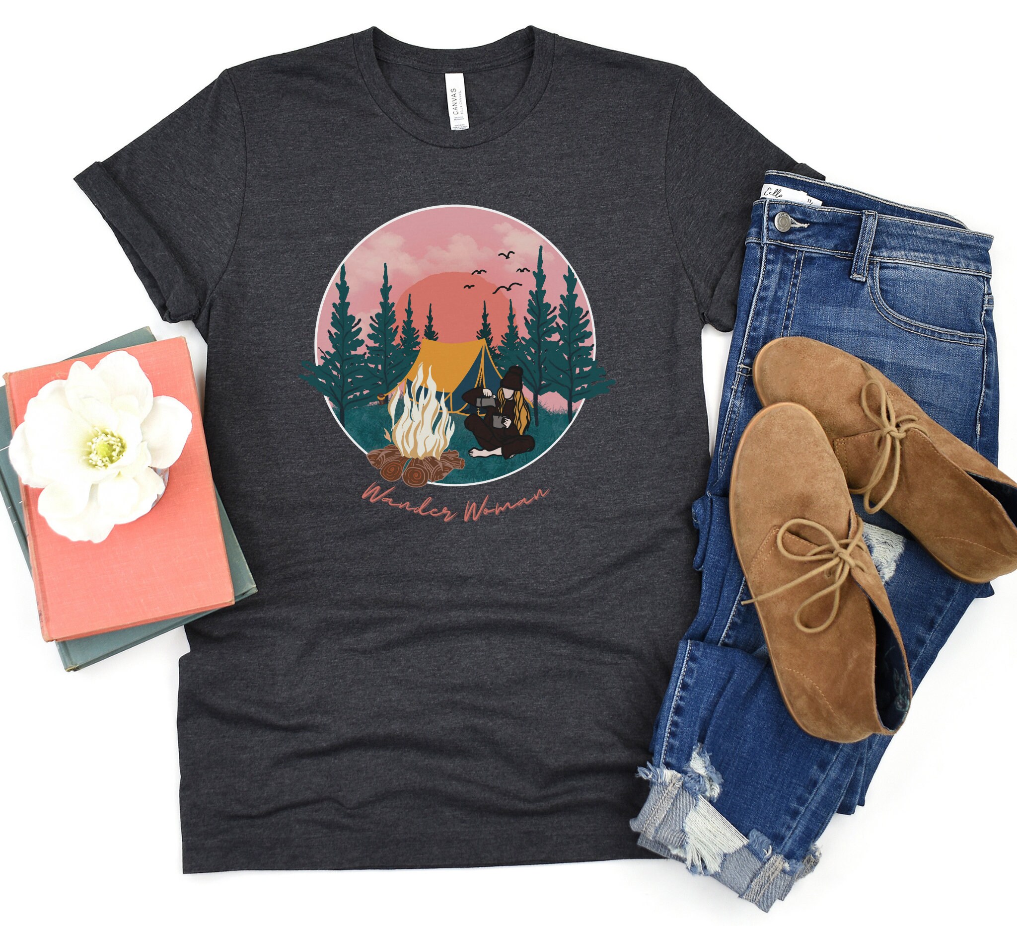 Adventure Shirt, Wander Woman Tenting, Gift for Her, Outdoor T-shirt ...