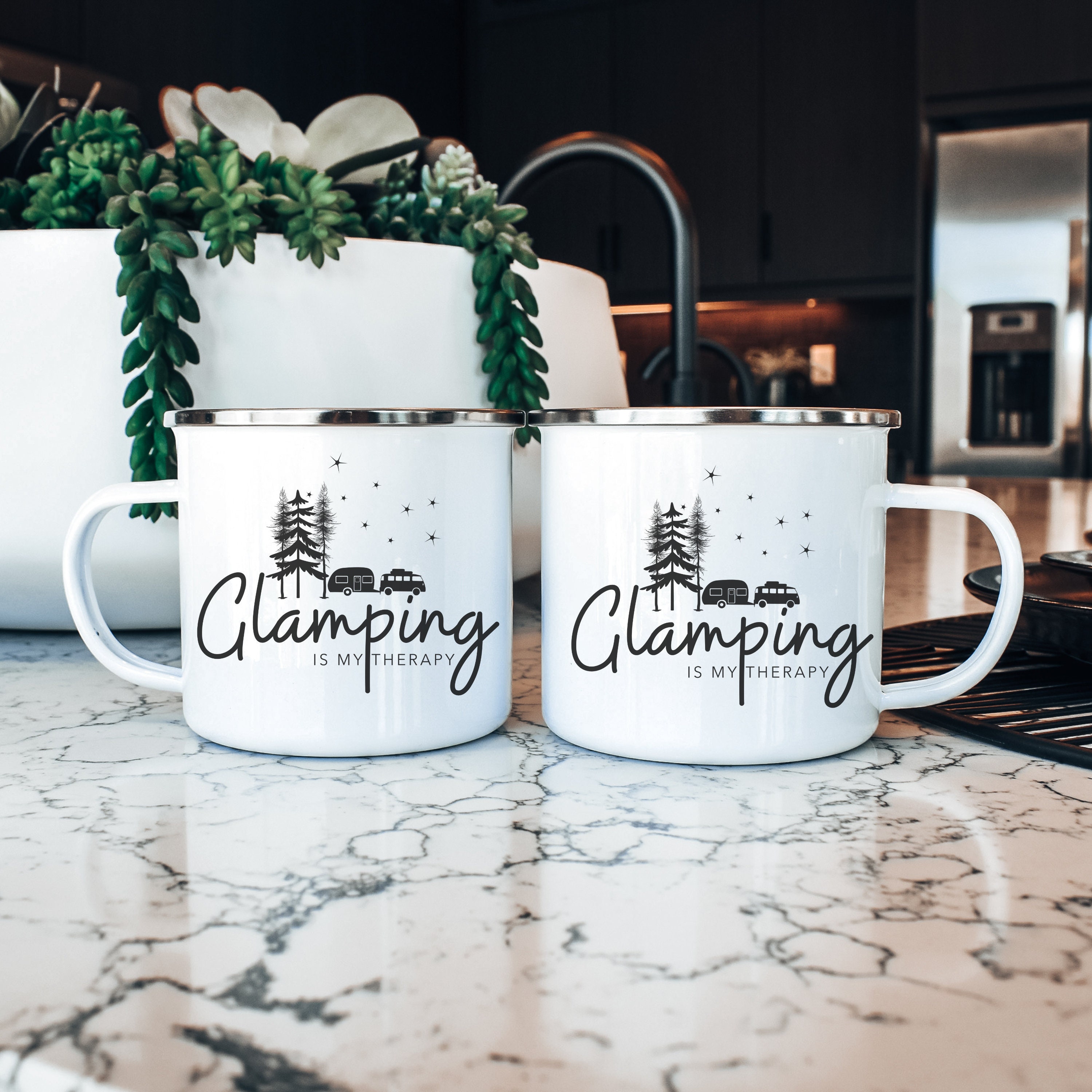 Adventure Outdoors Enamel Camping Coffee Mug, Glamping is My Therapy ...