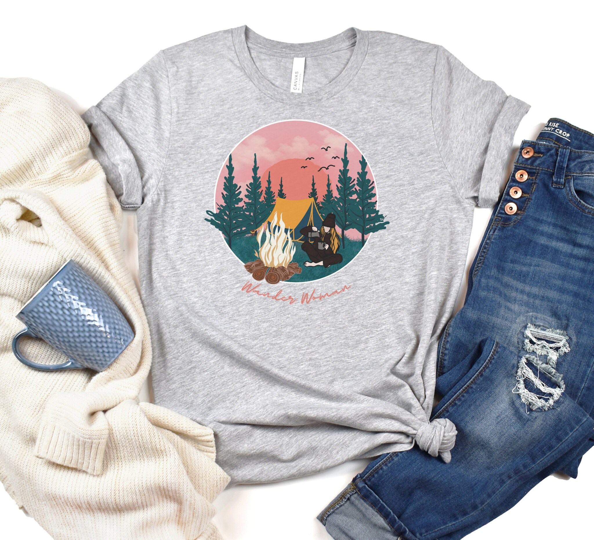 Adventure Shirt, Wander Woman Tenting, Gift for Her, Outdoor T-shirt ...