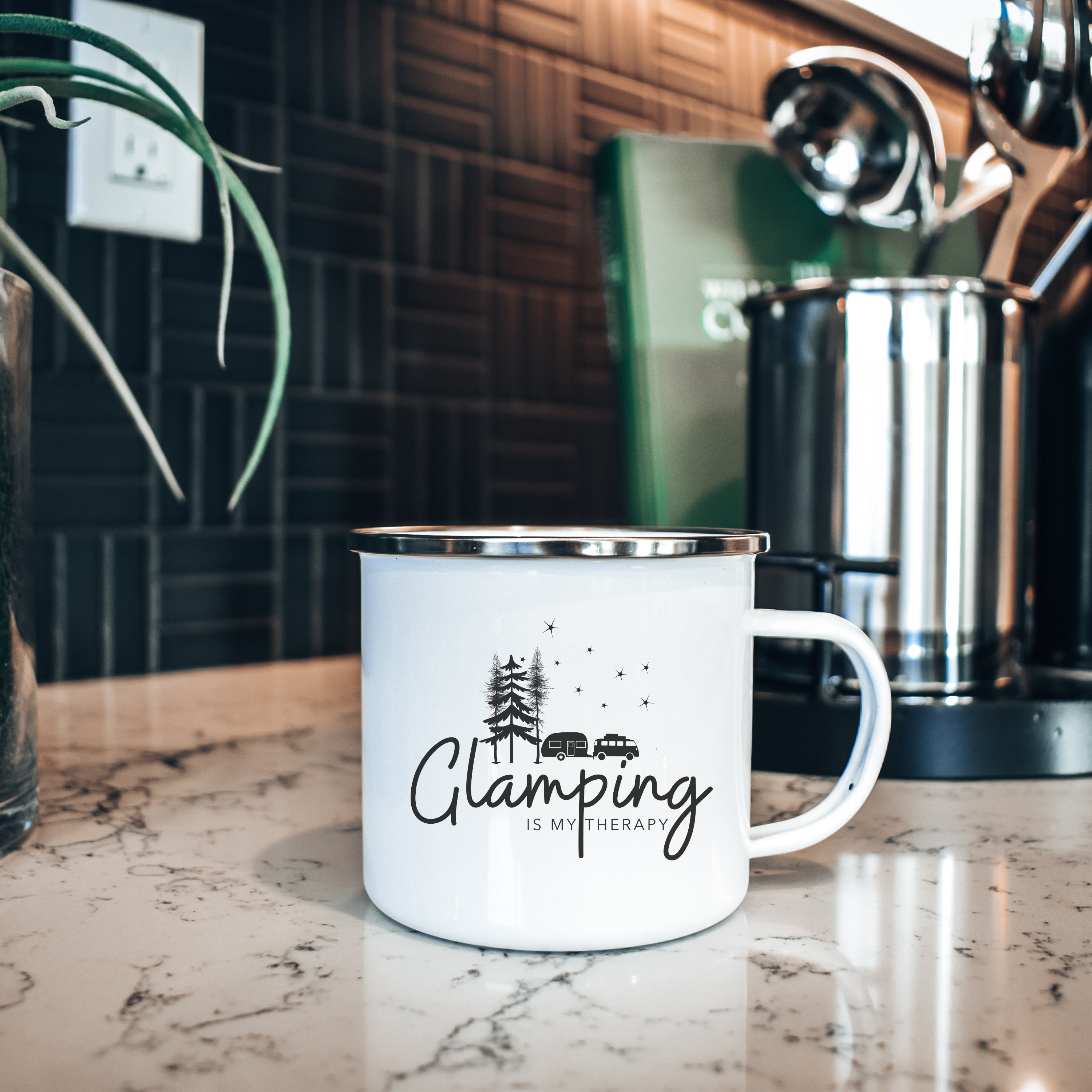 Adventure Outdoors Enamel Camping Coffee Mug, Glamping is My Therapy ...