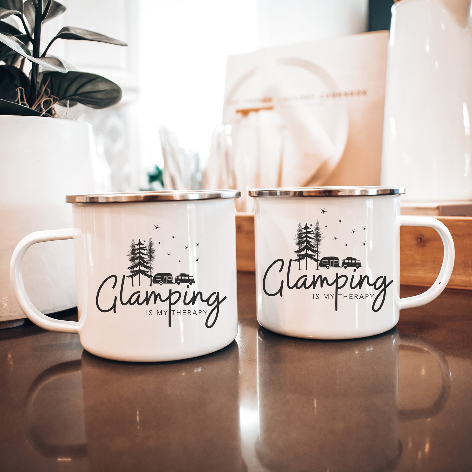 Adventure Outdoors Enamel Camping Coffee Mug, Glamping is My Therapy ...