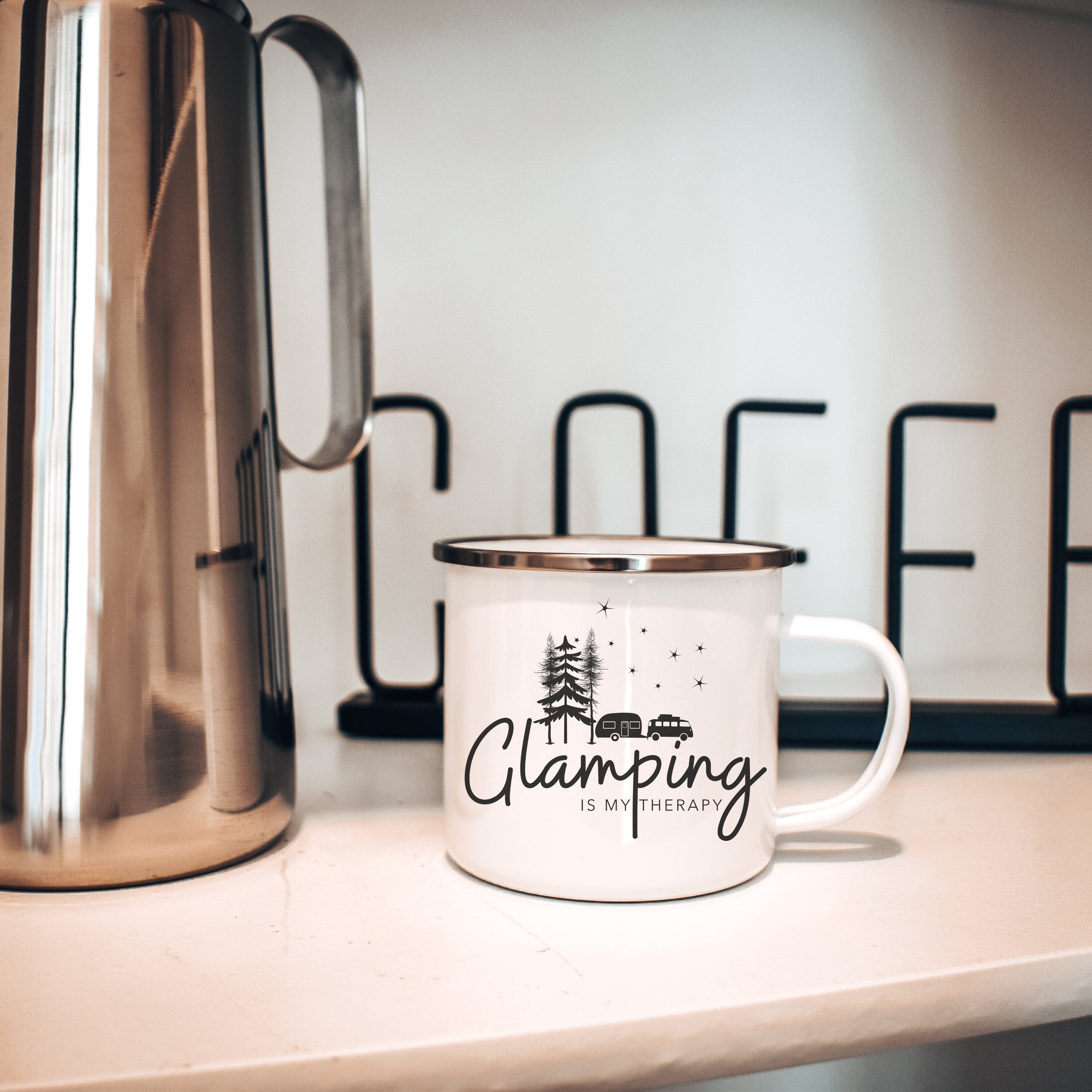 Adventure Outdoors Enamel Camping Coffee Mug, Glamping is My Therapy ...