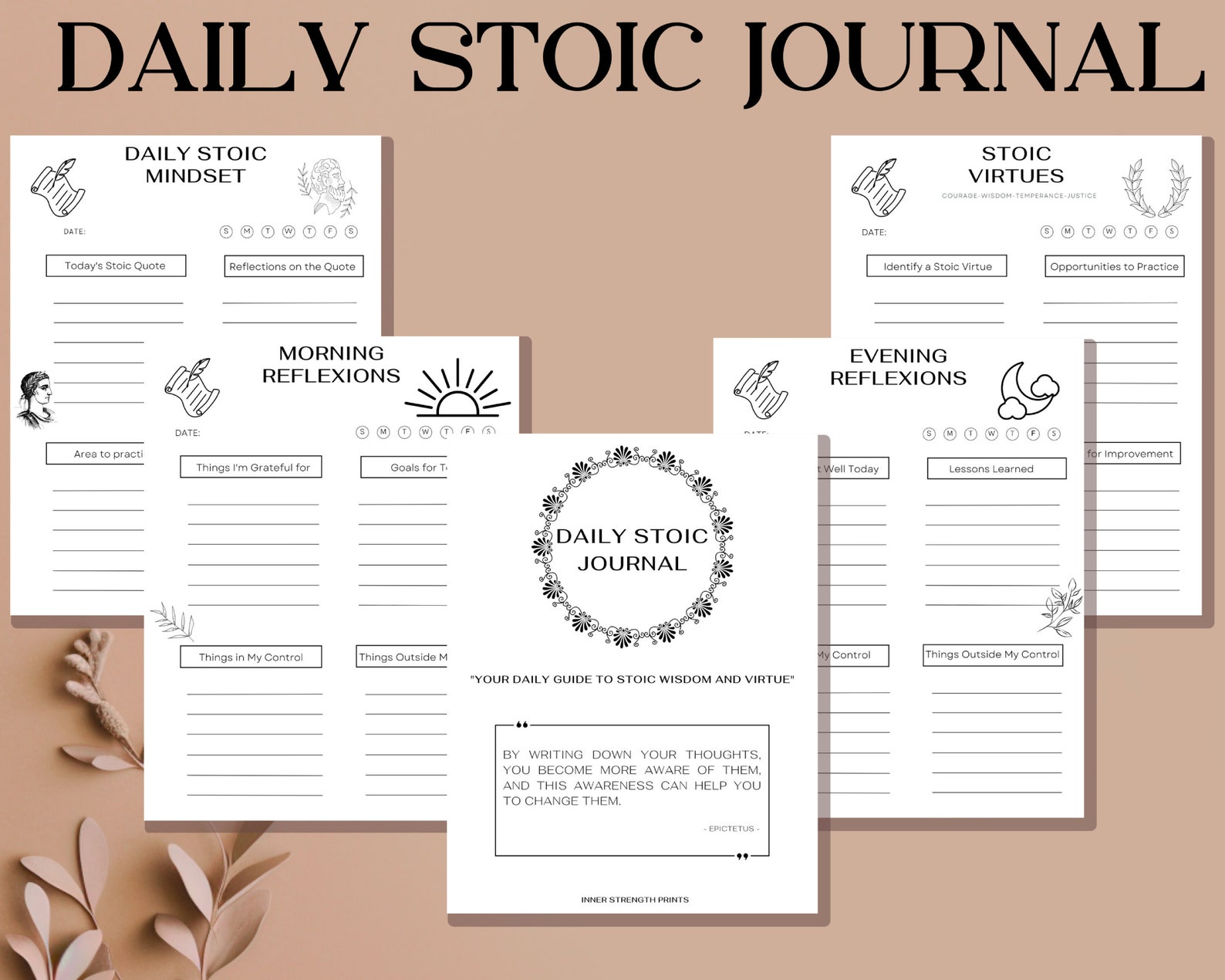 Daily Stoicism Journal Daily Stoic Art Stoic Planner Marcus Aurelius ...
