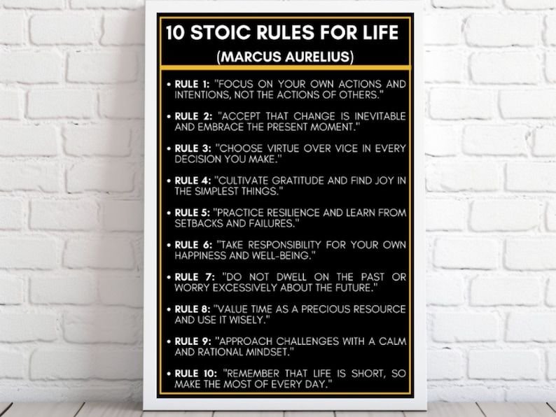 Marcus Aurelius Rules of Life Marcus Aurelius Wall Art Marcus Aurelius ...