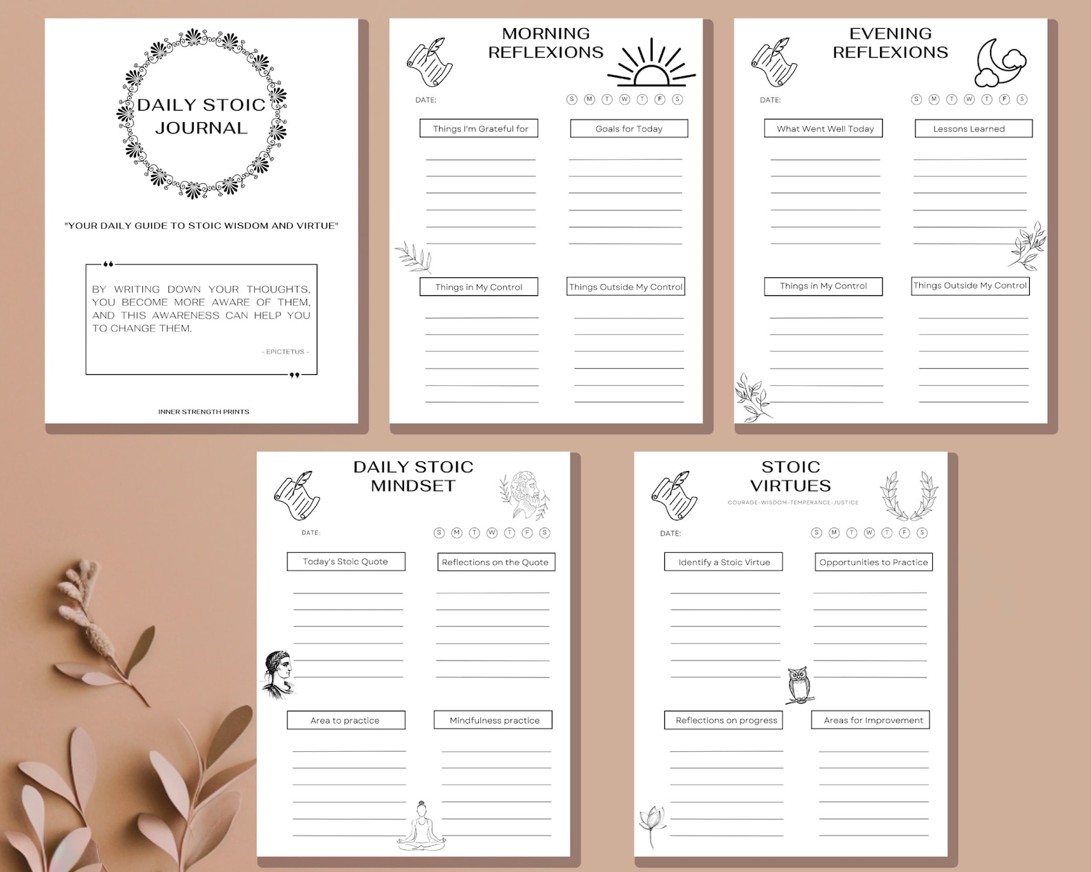 Daily Stoicism Journal Daily Stoic Art Stoic Planner Marcus Aurelius ...