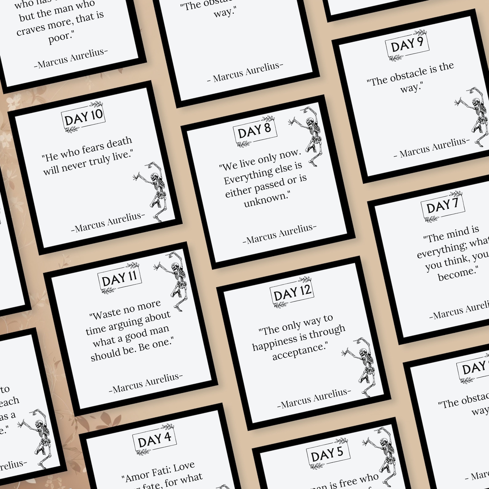Marcus Aurelius Stoic Quote Cards: Daily Wisdom, 60 Cards Motivation ...