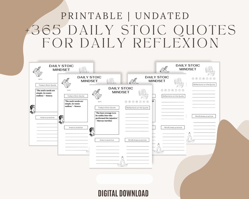 Daily Stoic Journal: Mindfulness & Self-improvement (digital Download ...