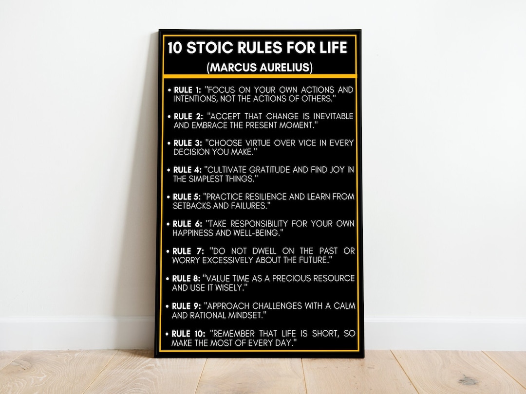 Marcus Aurelius Rules of Life Marcus Aurelius Wall Art Marcus Aurelius ...