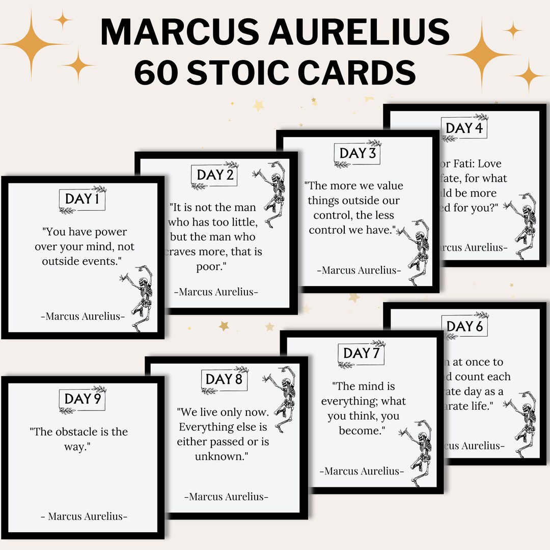 Marcus Aurelius Cards Stoic Affirmation Cards Stoicism Print - Etsy