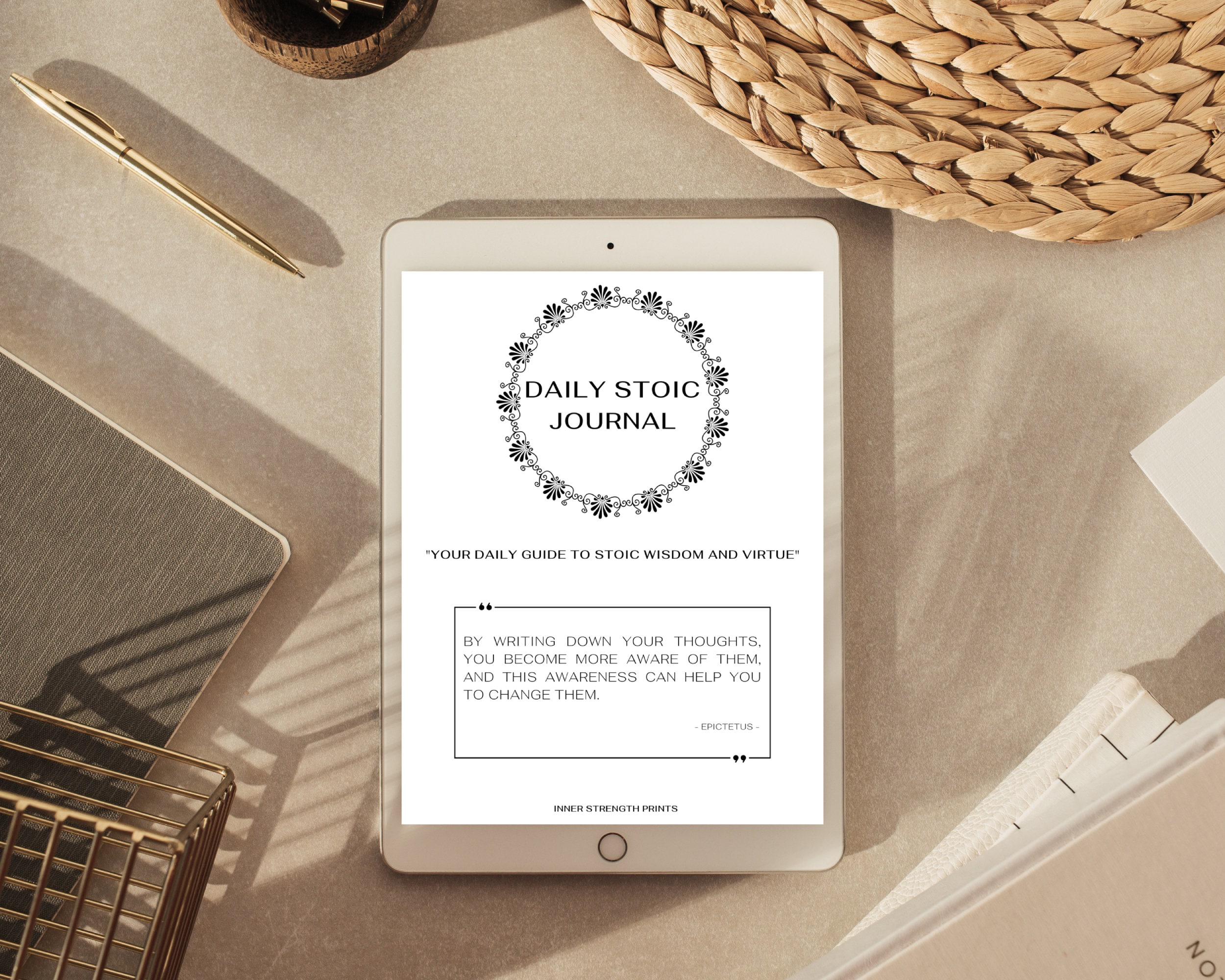 Daily Stoicism Journal Daily Stoic Art Stoic Planner Marcus Aurelius Art Meditation Sheet Gifts ...