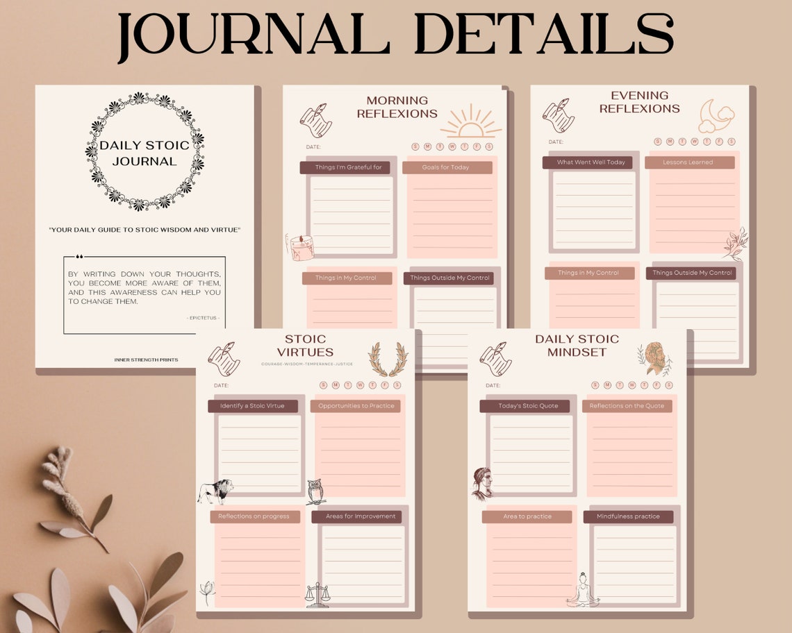 Daily Stoic Journal Self-improvement Minimalistic Journal Meditation ...