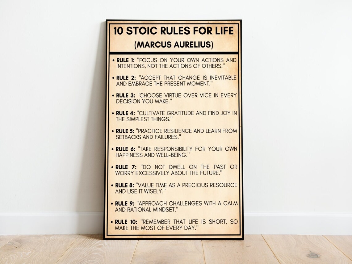 Marcus Aurelius Rules of Life Marcus Aurelius Quote Wall Art Marcus ...