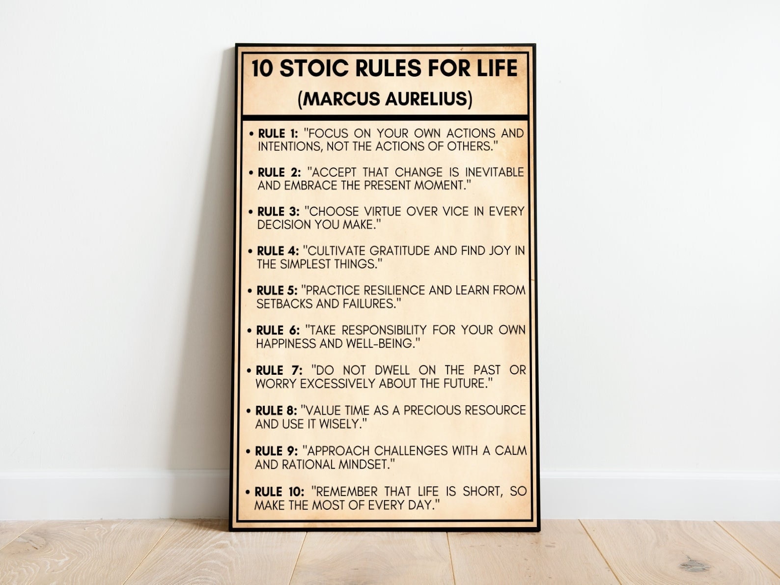 Marcus Aurelius Rules of Life Marcus Aurelius Quote Wall Art Marcus ...