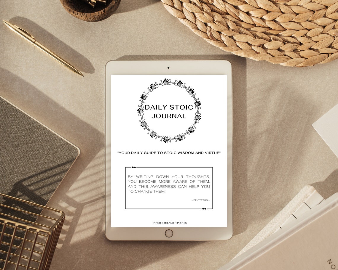 Stoic Journal Daily Stoic Planner Meditation Sheet Gratitude Tracker ...