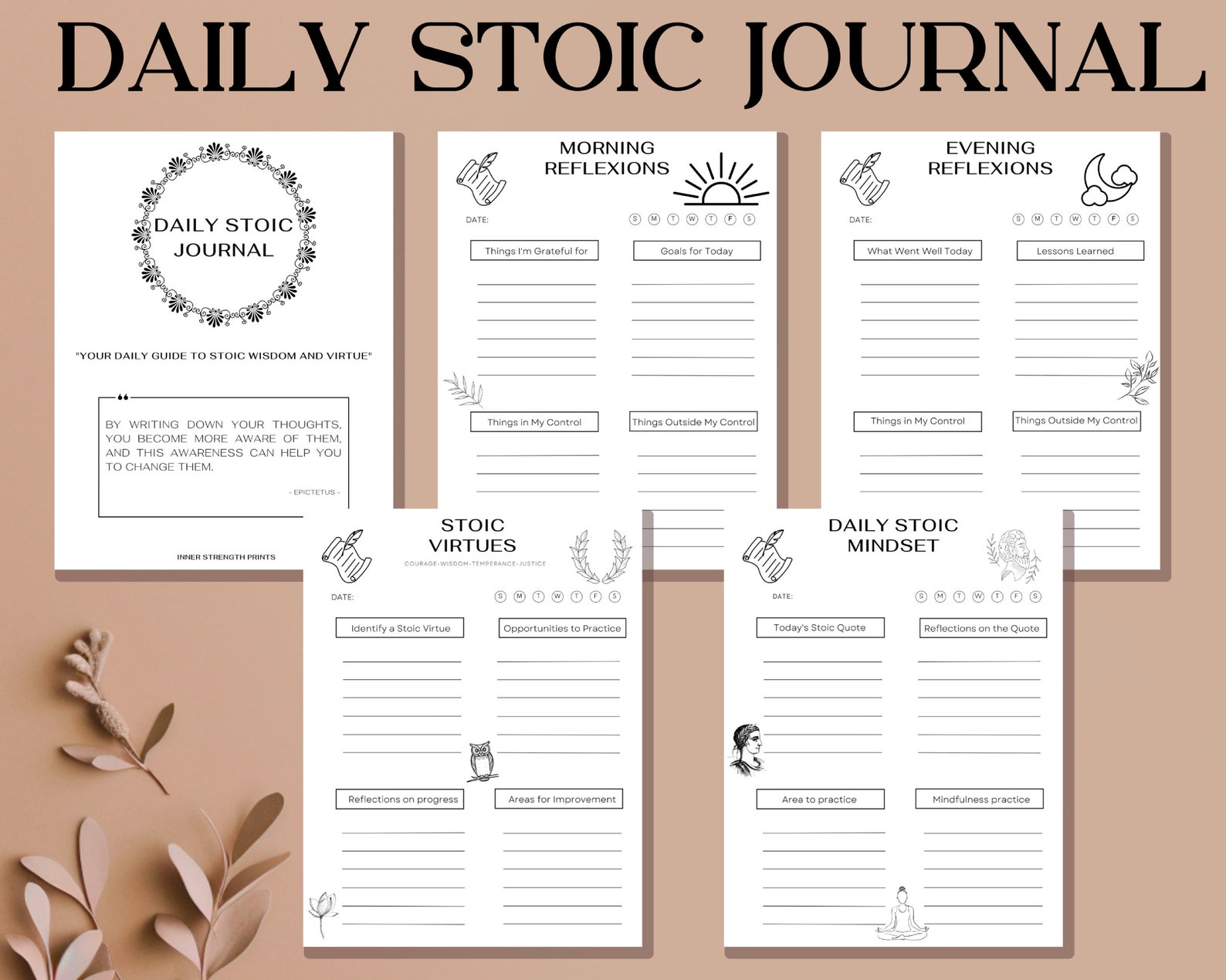 Daily Stoicism Journal Daily Stoic Art Stoic Planner Marcus Aurelius ...