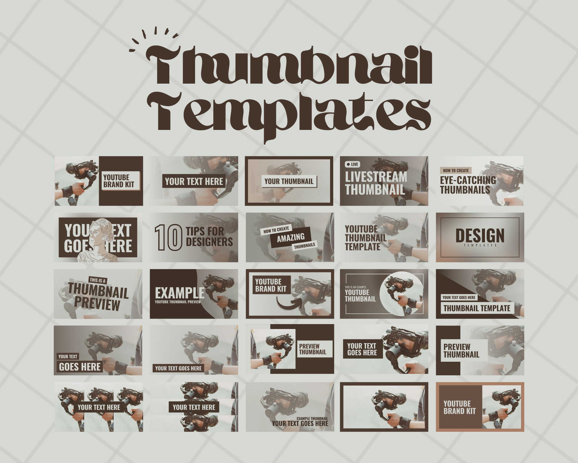 Youtube Brand Kit Templates | 55 Editable Youtube Thumbnails, Banners ...