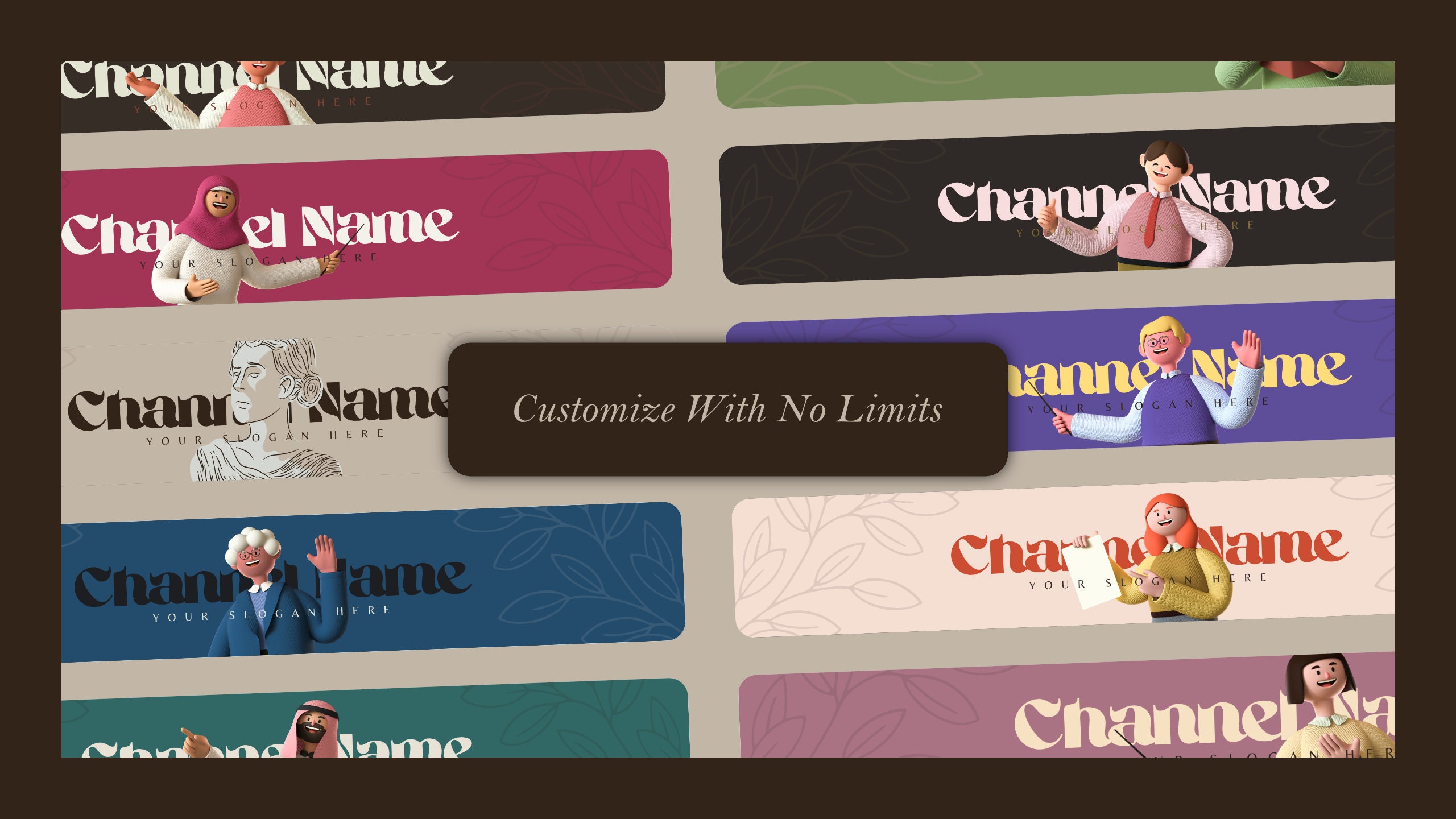 Youtube Brand Kit Templates | 55 Editable Youtube Thumbnails, Banners ...