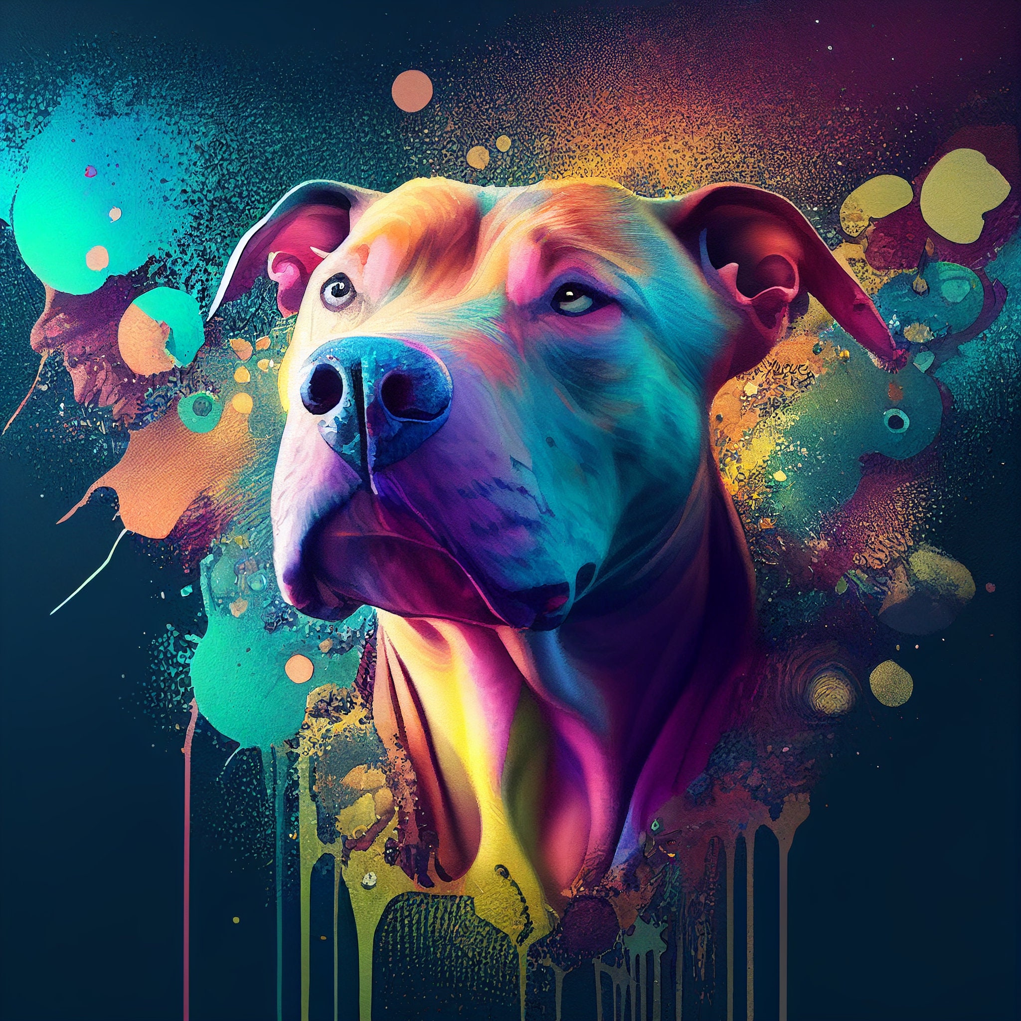 Custom Pet Portraits Using Pet Photo Personalized Digital Dog Portraits ...