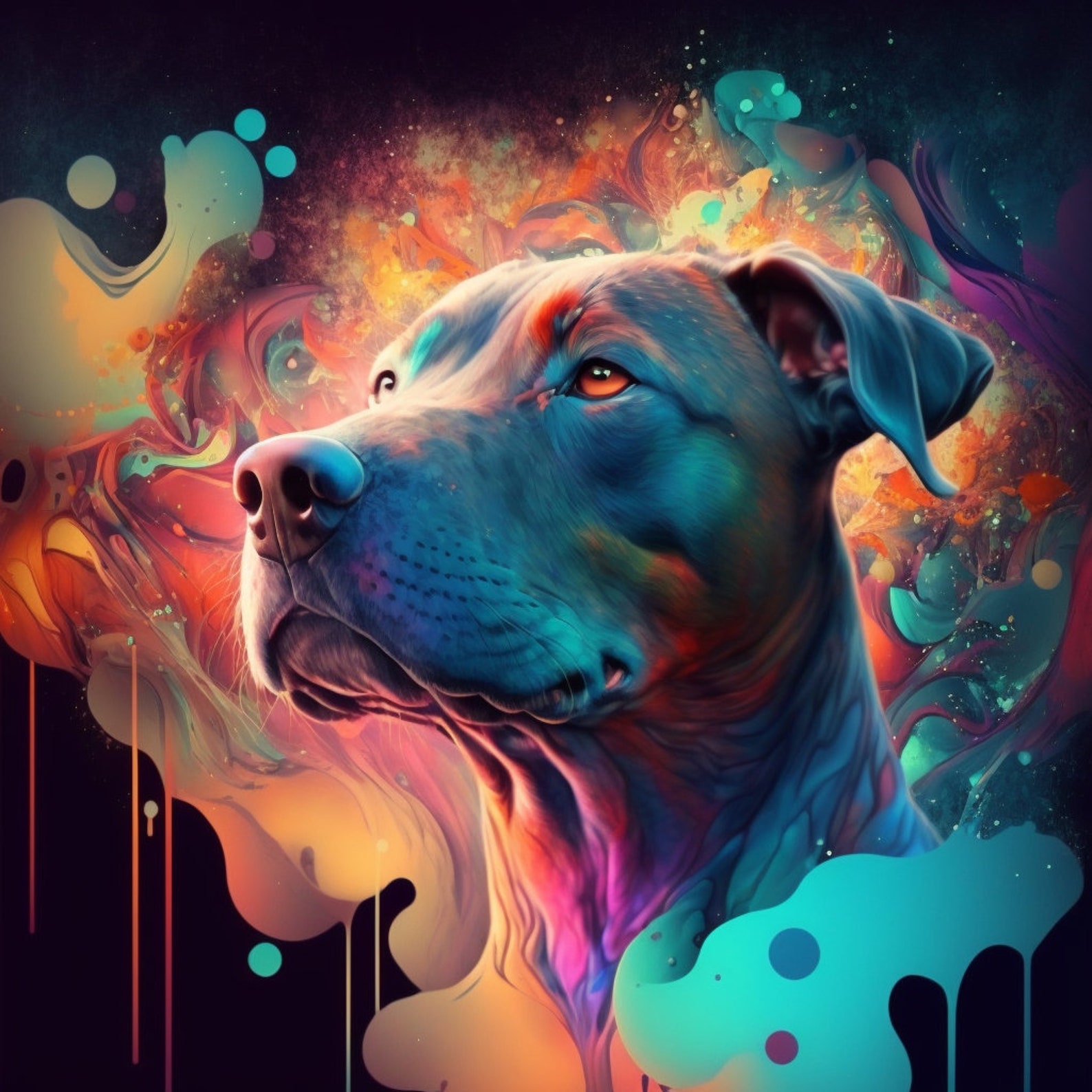 Custom Pet Portraits Using Pet Photo Personalized Digital Dog Portraits ...