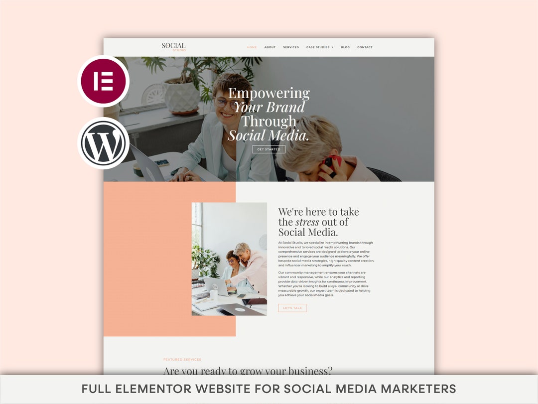 Elementor Pro Template Kit | Social Media Marketing Wordpress Website ...