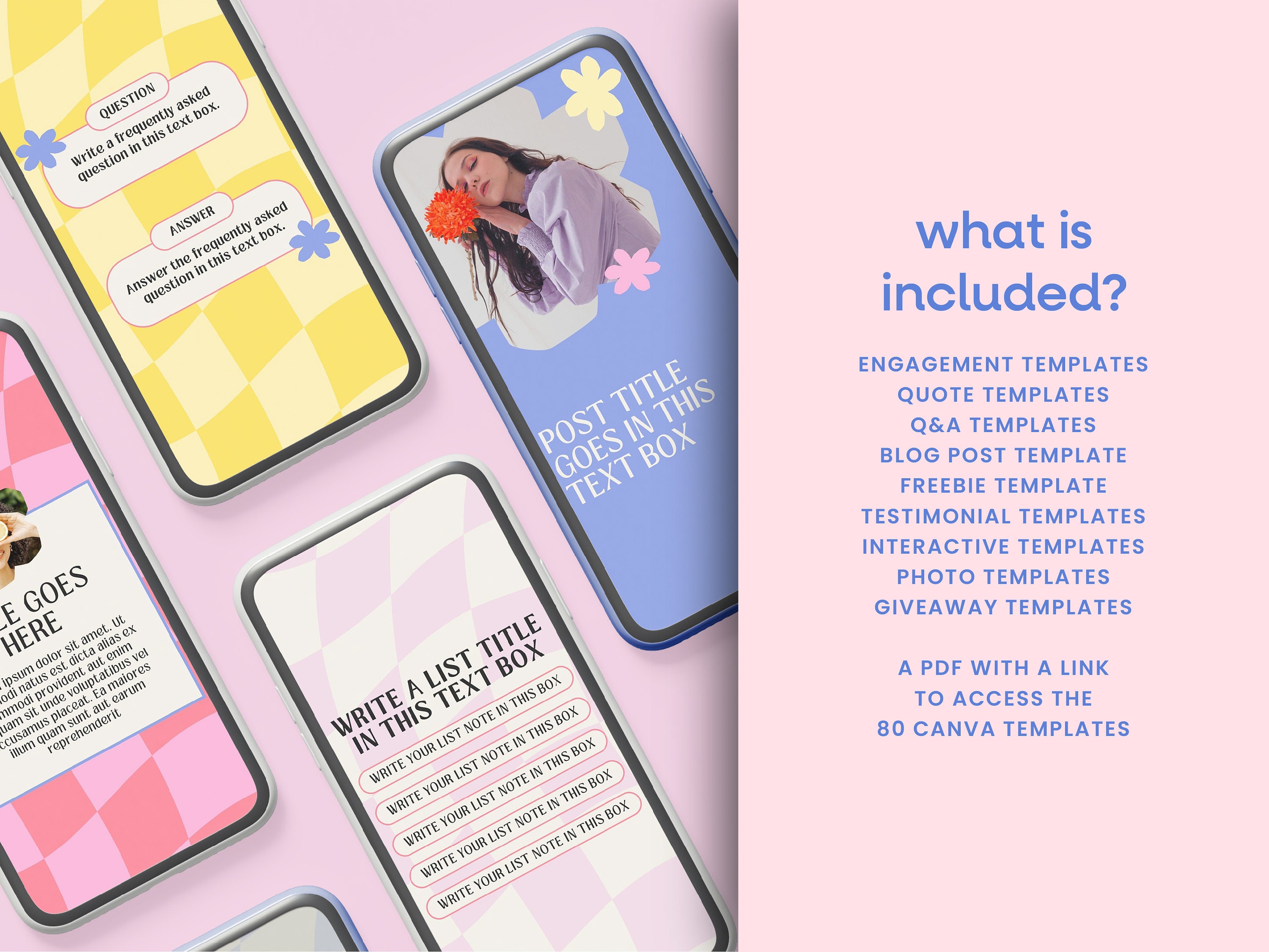 Pastel Instagram Template Bundle | Colourful Instagram Canva Templates ...