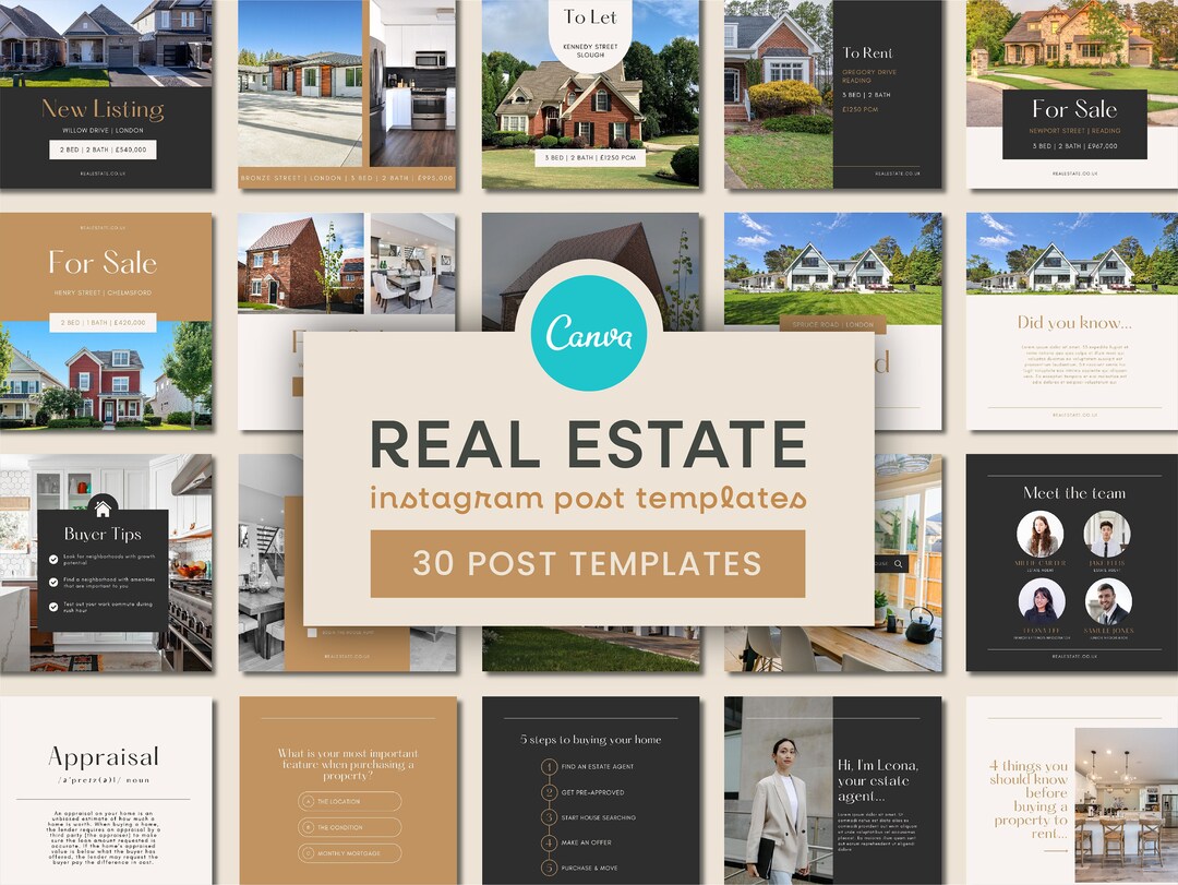 Real Estate Instagram Post Templates | Independent Realtors Social ...