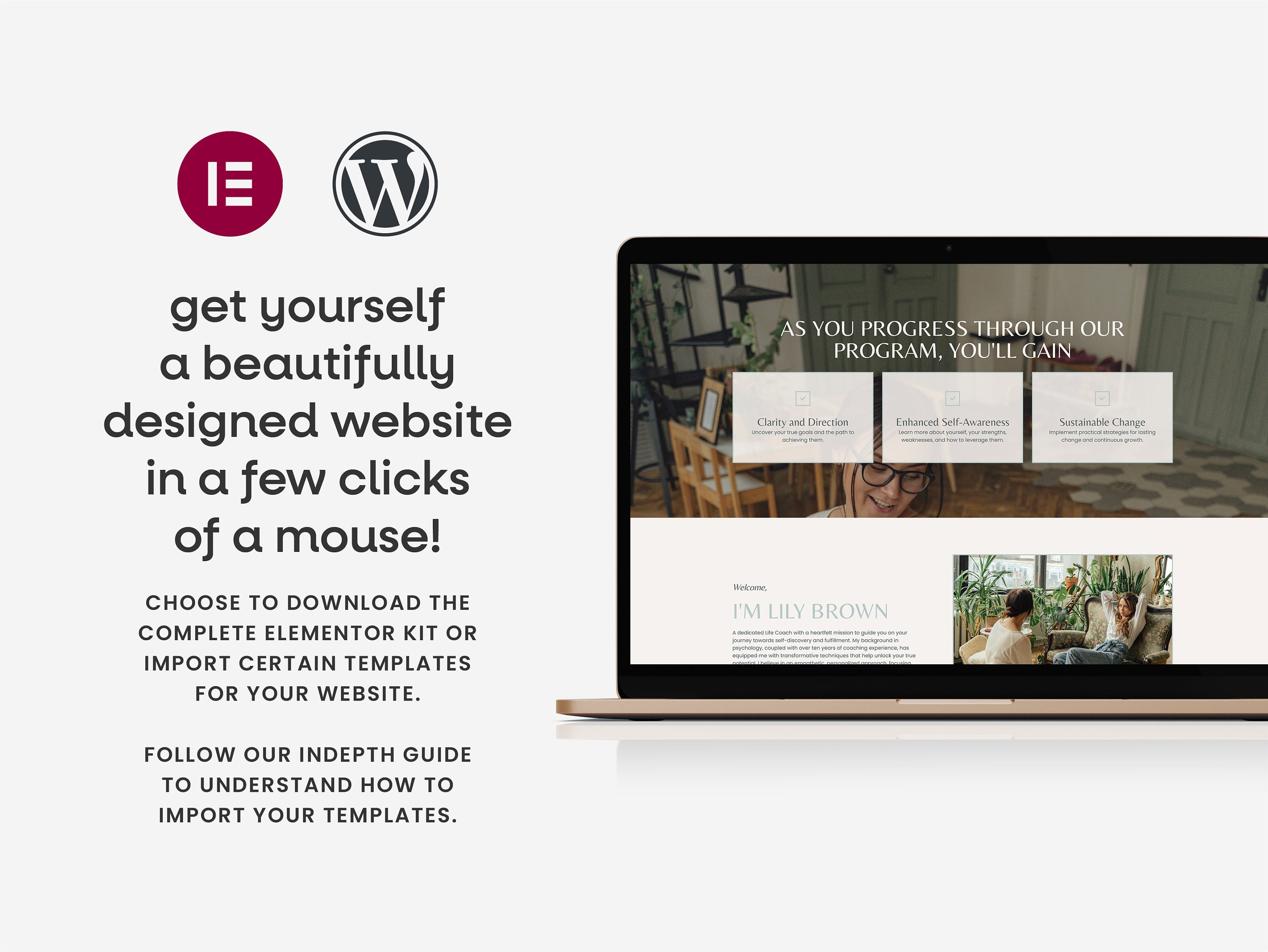 Elementor Template Kit Life Coaching Wordpress Website Design, Elementor Theme, Modern Wordpress ...