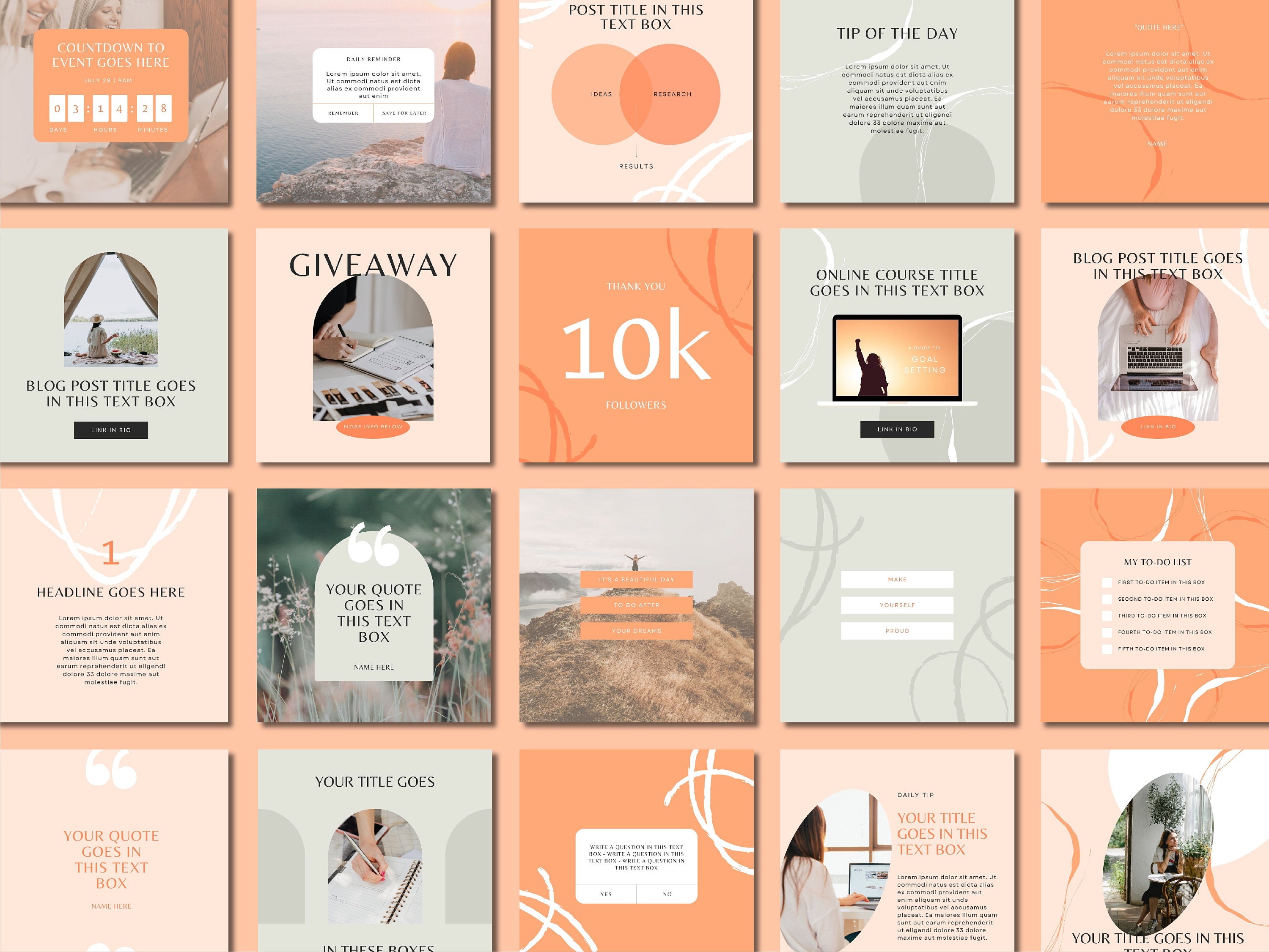 Pastel Instagram Template Bundle | Instagram Canva Templates, Girly ...
