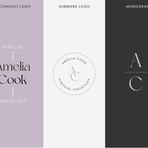 Editable Logo Design | Premade Virtual Assistant Canva Logo Template ...