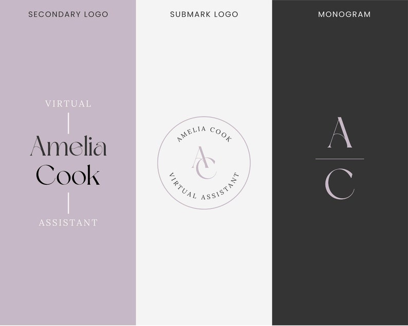 Editable Logo Design | Premade Virtual Assistant Canva Logo Template ...