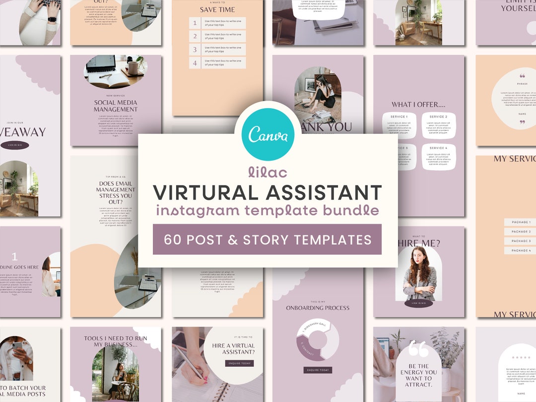 Virtual Assistant Instagram Template Bundle | VA Instagram Templates ...