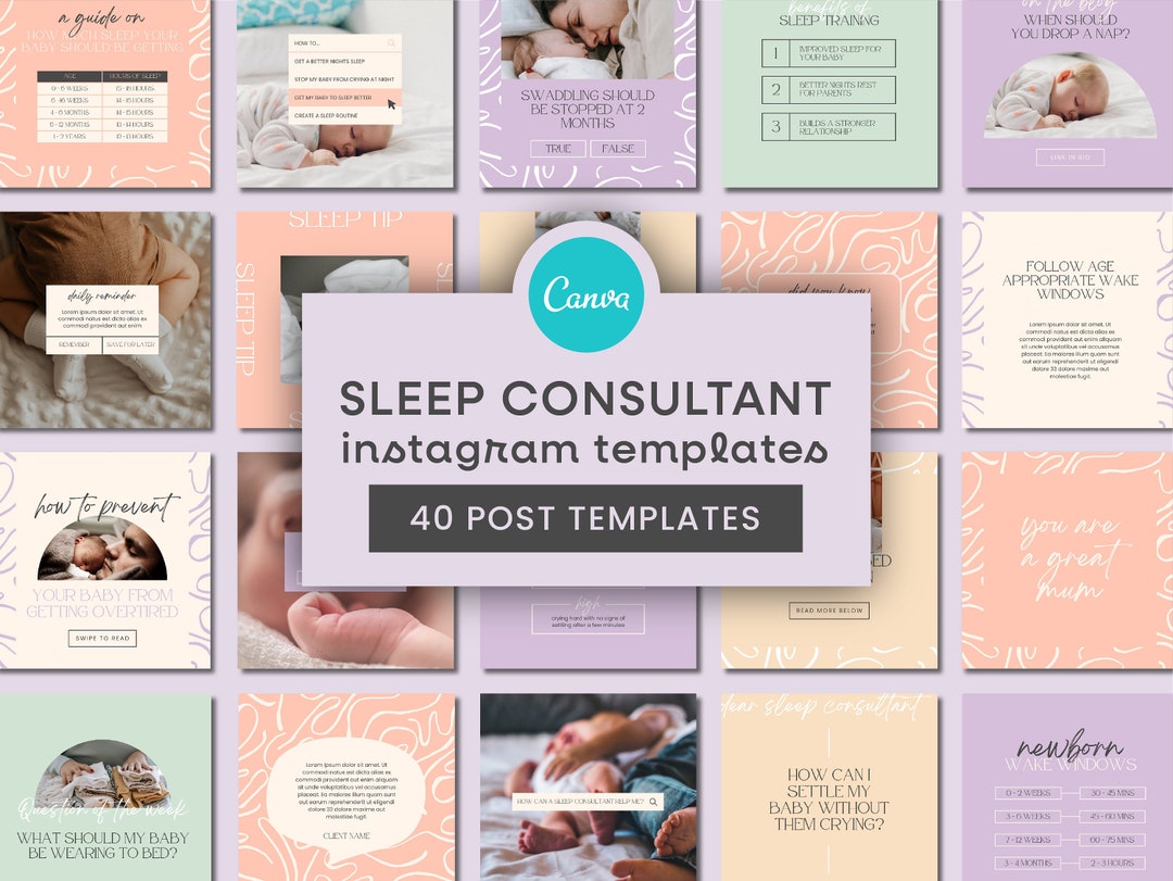 Sleep Coaching Instagram Templates | Sleep Consultant Instagram Posts ...