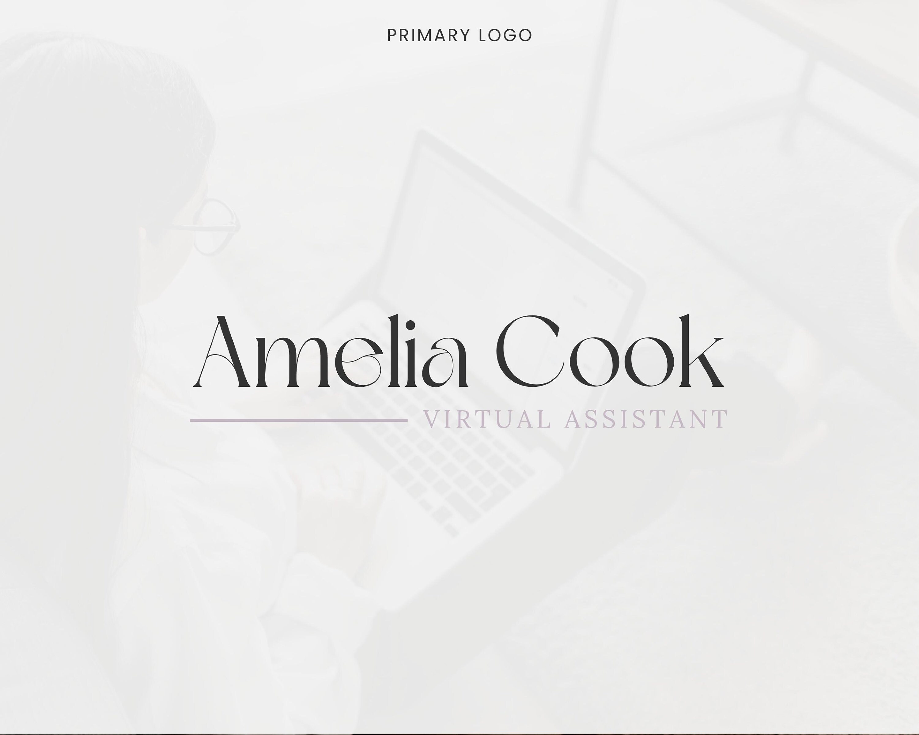 Editable Logo Design | Premade Virtual Assistant Canva Logo Template ...