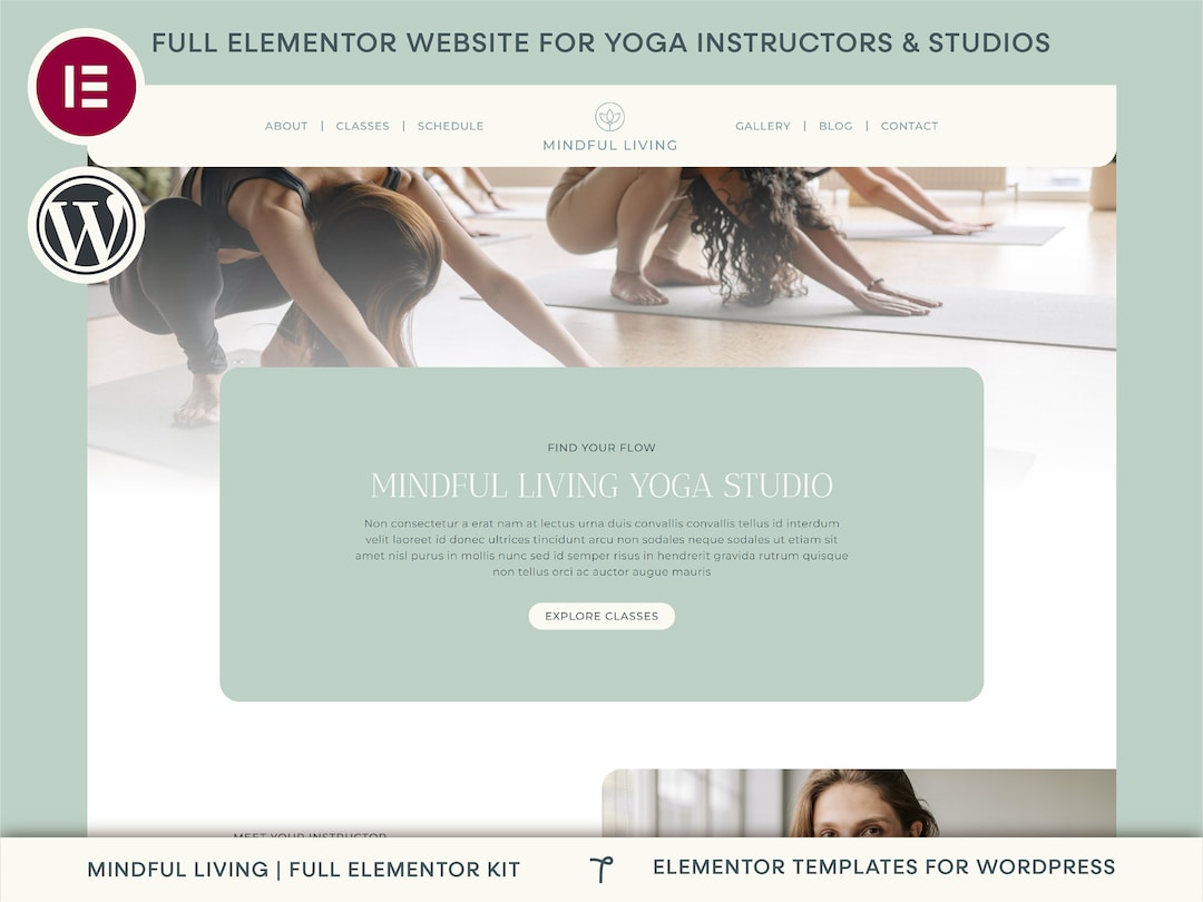 Elementor Template Kit | Yoga Studio Wordpress Website Template, Elementor Theme, Yoga ...