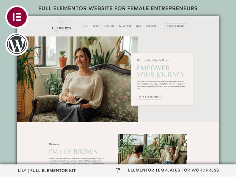 Elementor Template Kit Life Coaching Wordpress Website Design, Elementor Theme, Modern Wordpress ...