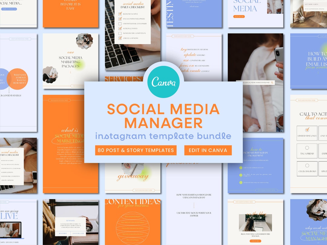 Social Media Manager Instagram Template Bundle | Luxury Instagram Feed ...