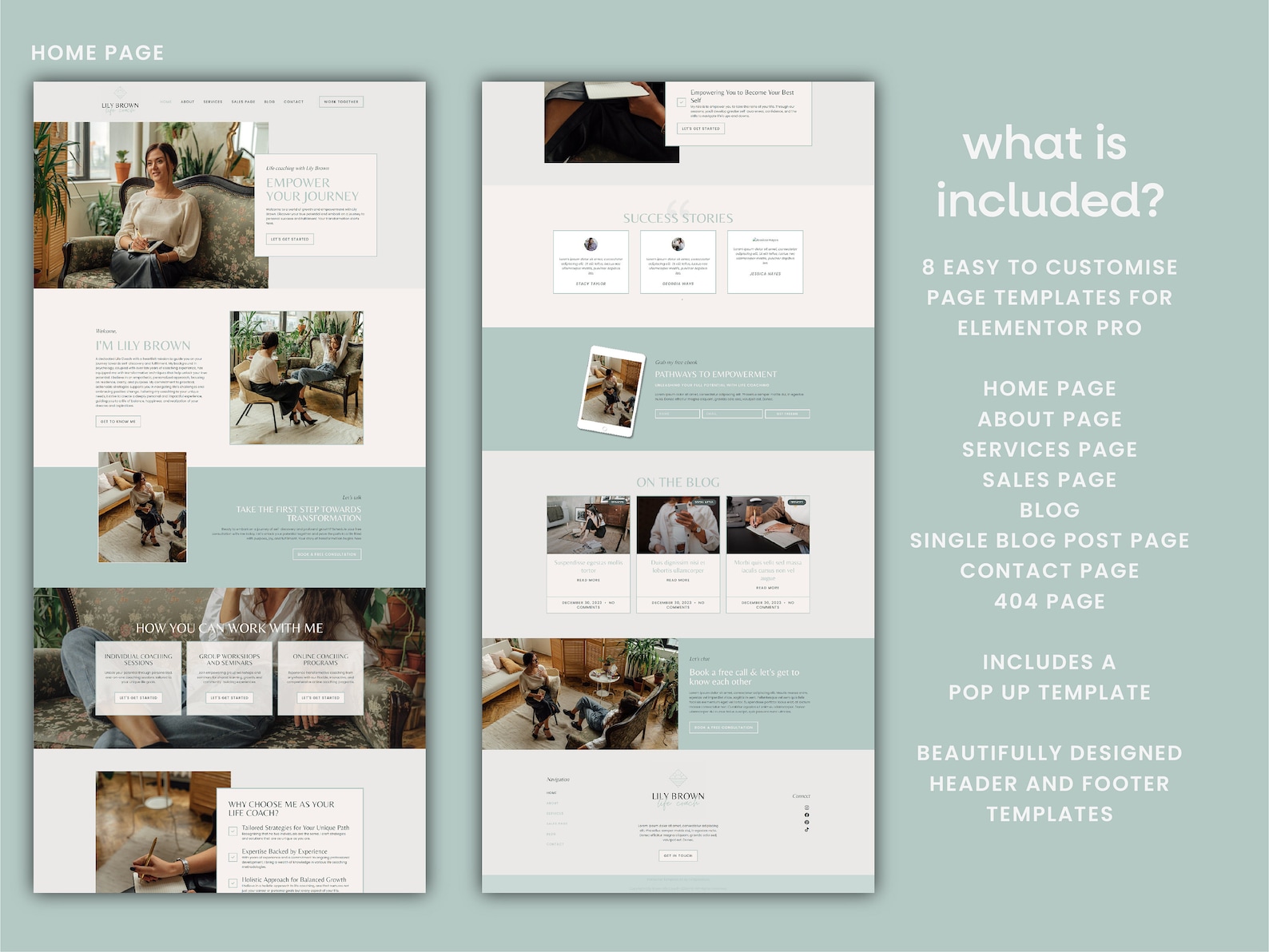 Elementor Template Kit Life Coaching Wordpress Website Design, Elementor Theme, Modern Wordpress ...