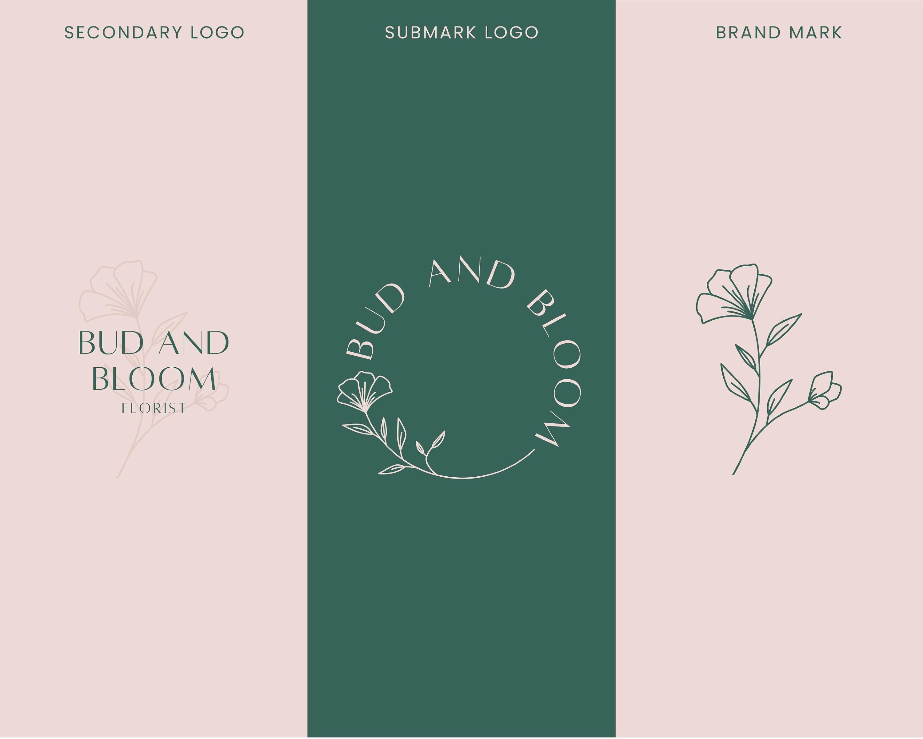 Premade Logo Design | Editable Florist Canva Logo Template, Flower Logo ...