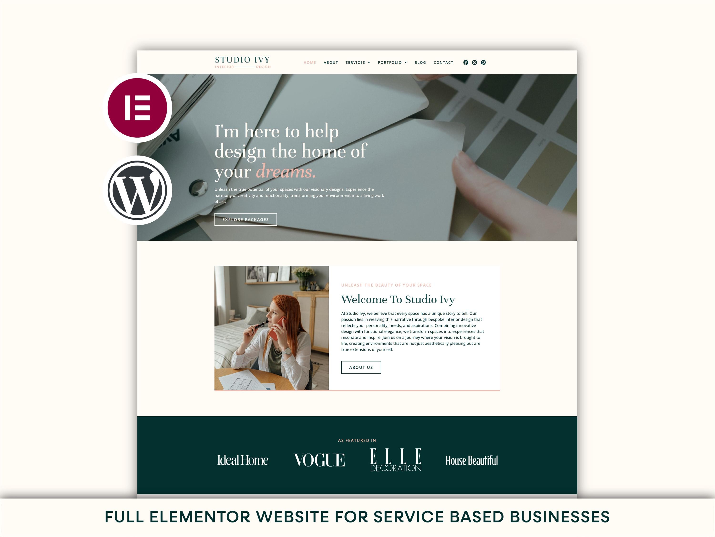 Elementor Template | Service Business Wordpress Website Design ...
